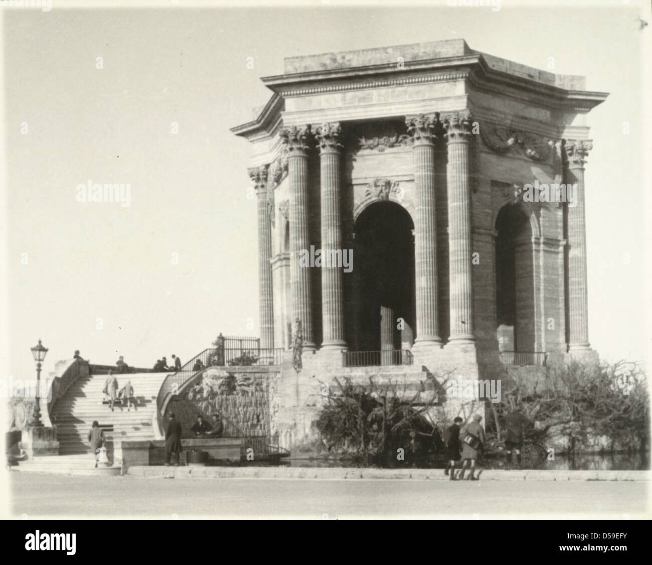 This image shows the Le Peyrou area in Montpellier, France, including ...