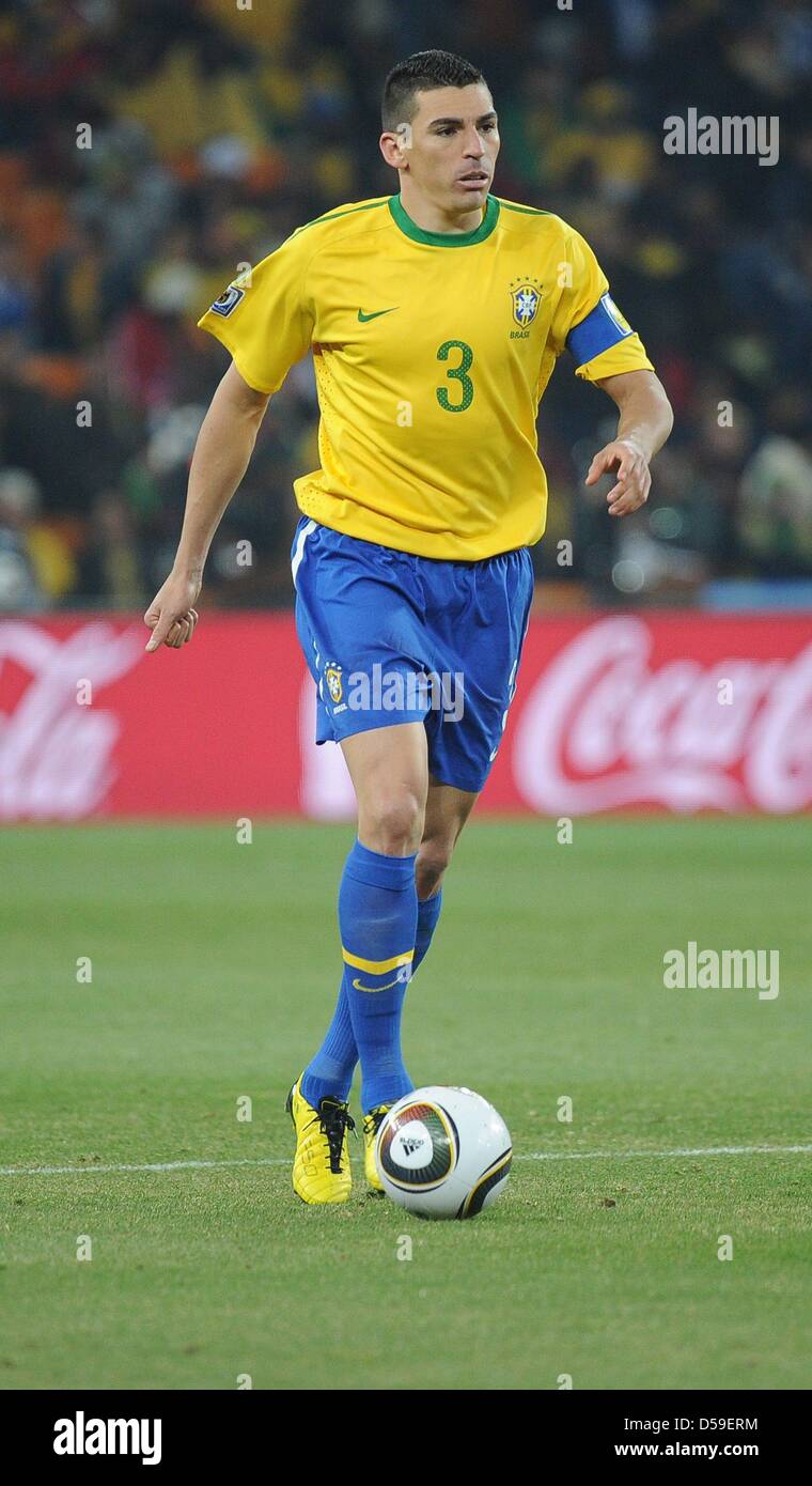 Brazil's Lucio during the 2010 FIFA World Cup group G match between ...