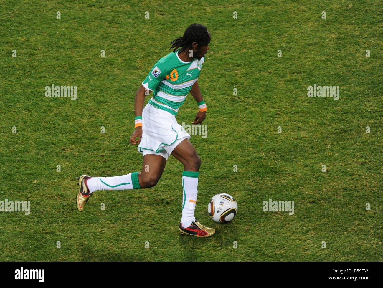 Gervinho of Ivory Coast controls the ball during the FIFA World Cup ...