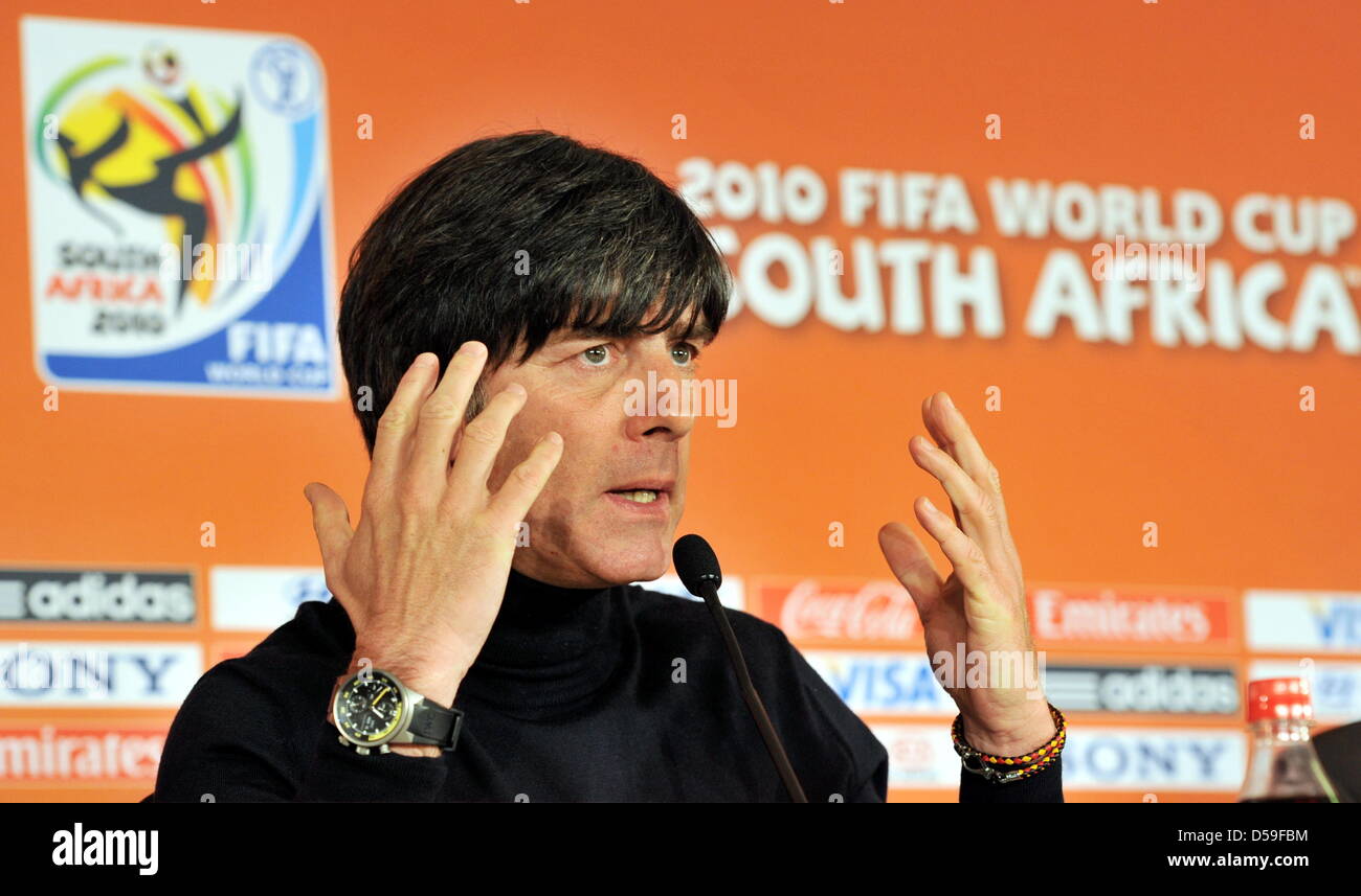 German coach Joachim Loew gestures during a press conference of the ...