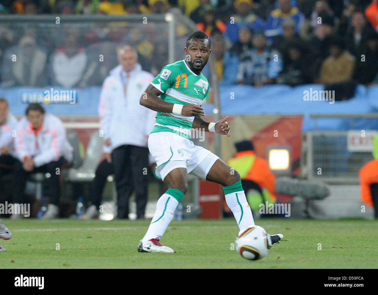 Ivory Coast's Siaka Tiene during the 2010 FIFA World Cup group G match ...