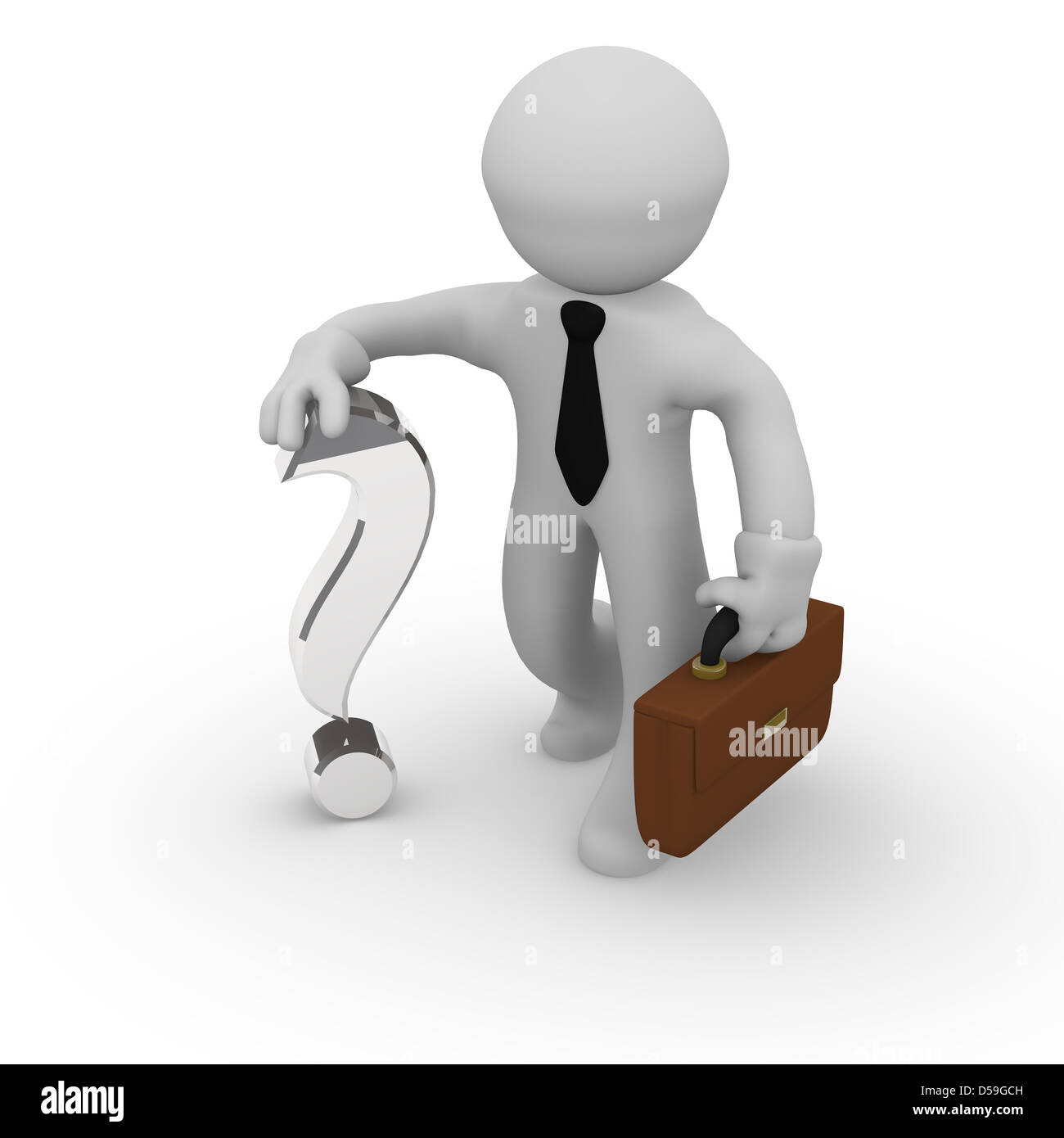 Business man with a question mark Stock Photo - Alamy