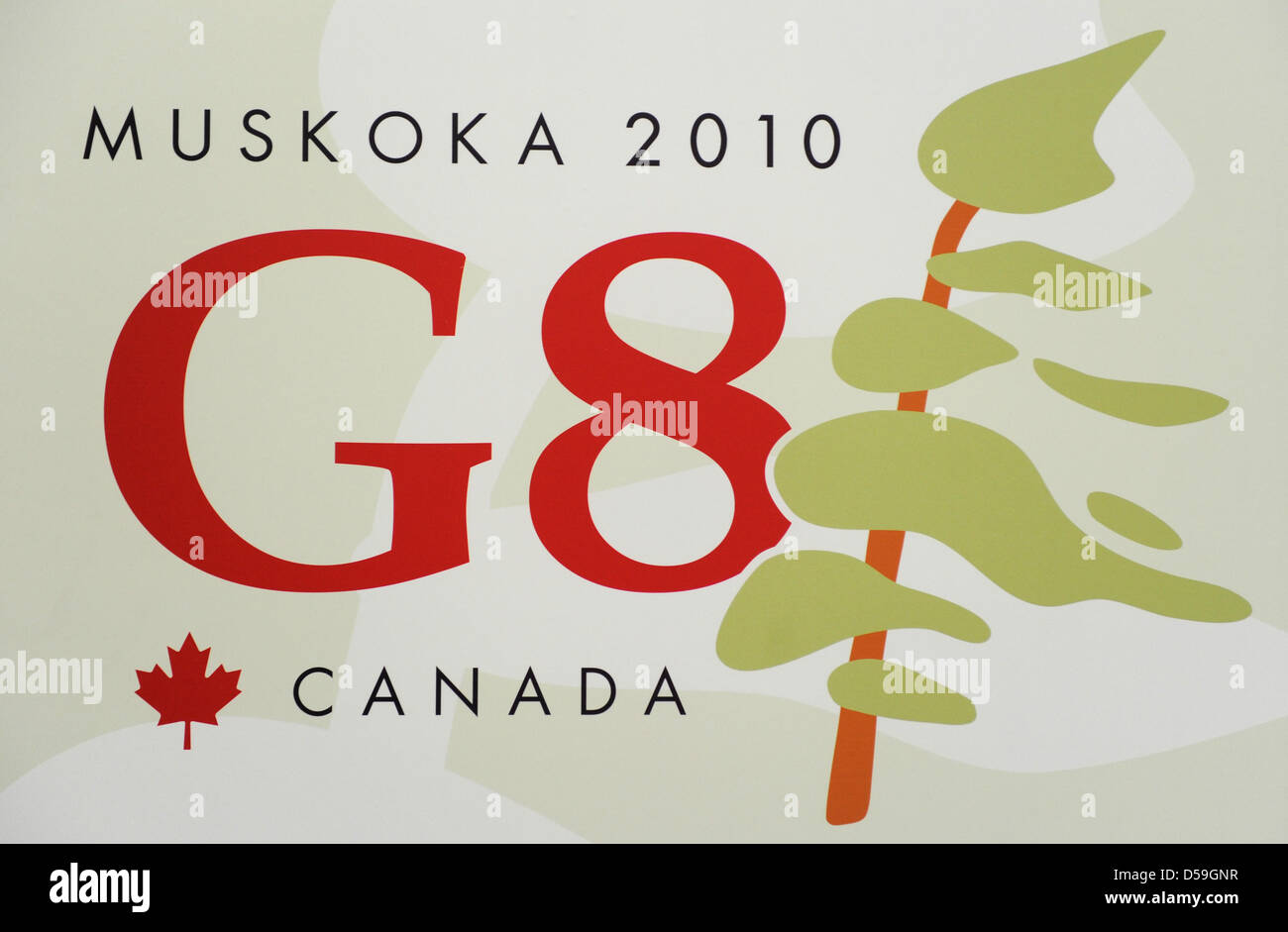 The logo of the annual G8/G20 meeting in Toronto, Canada on 23 June ...