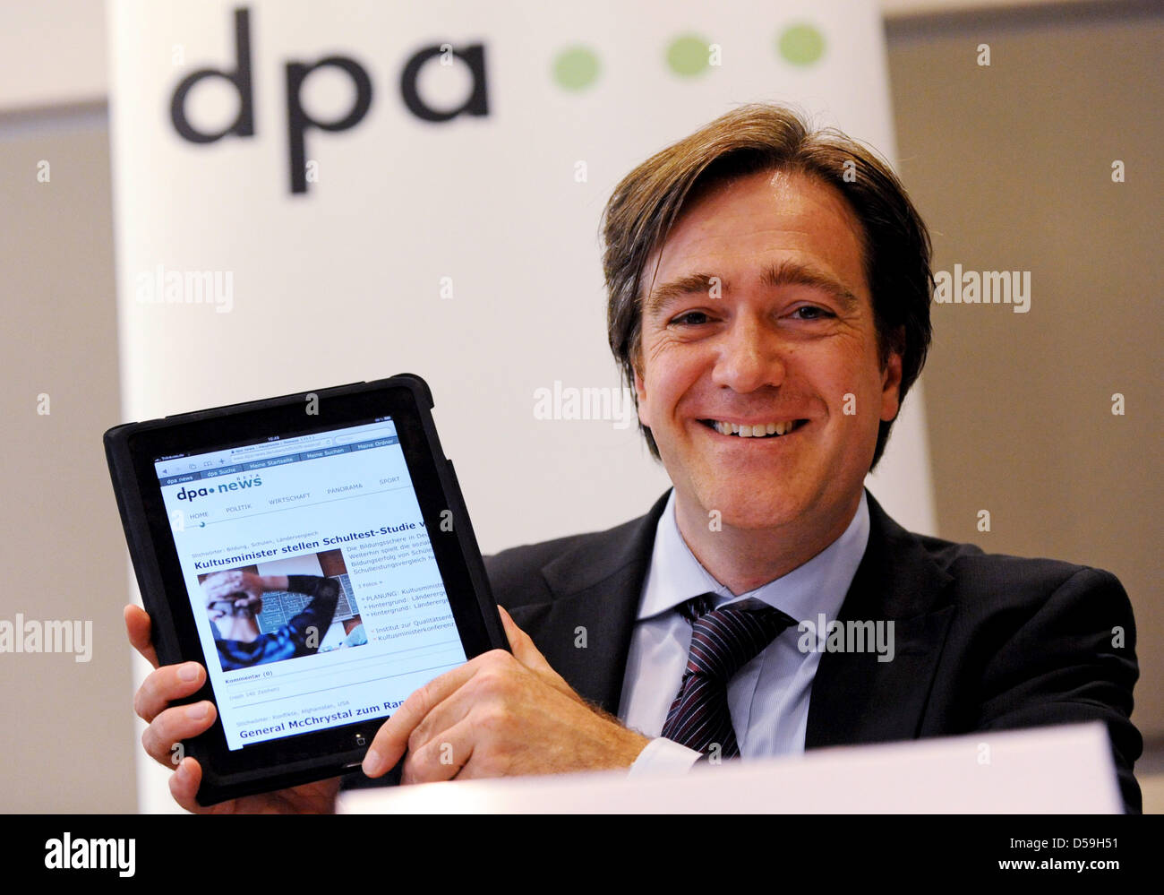German Press Agency dpa's editor in chief Wolfgang Buechner presents ...