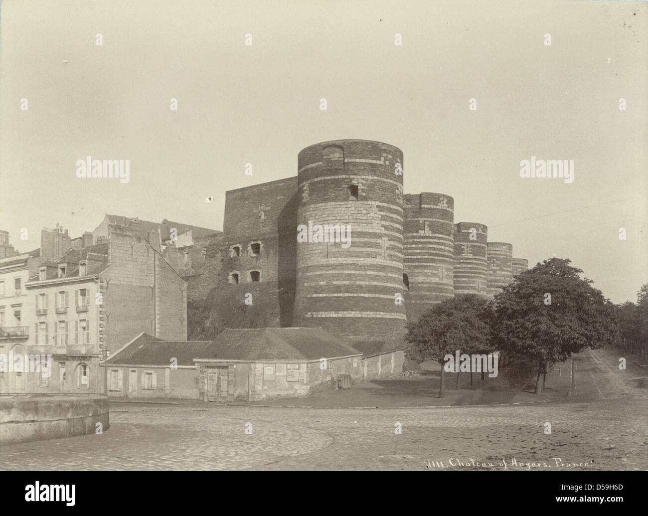 A photograph of Château d'Angers, a medieval fortress in Angers, France ...