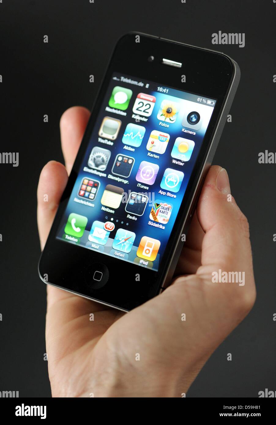The new iPhone 4 pictured in Hamburg, Germany, 22 June 2010. Photo ...