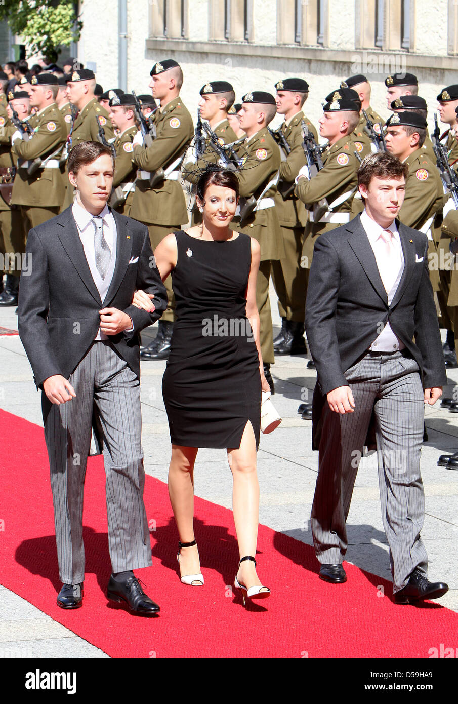 Prince Louis (L-R), Princess Tessy and Prince Sebastian atttend the ...