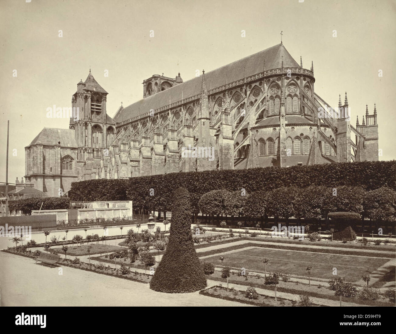 Bourges Cathedral Perspective View High Resolution Stock Photography ...