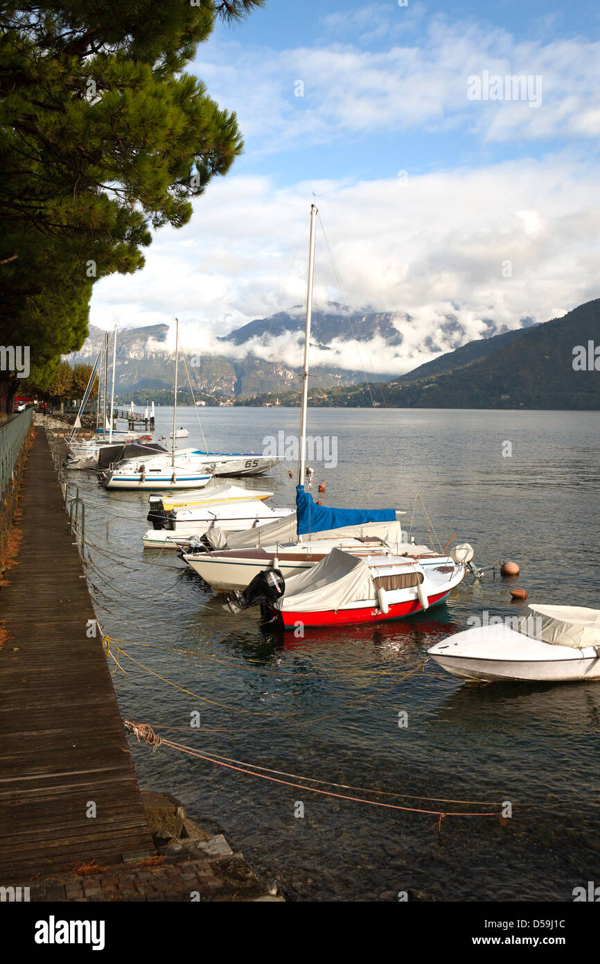 View across Lake Como at the waterfront, Sala comacina. Italy Stock ...