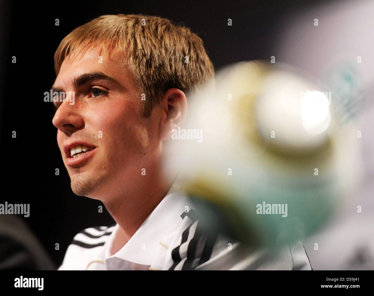 German player Philipp Lahm during a press conference of the German team ...