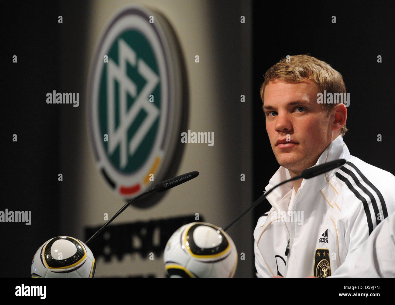German goalkeeper Manuel Neuer at a press conference of the German team ...