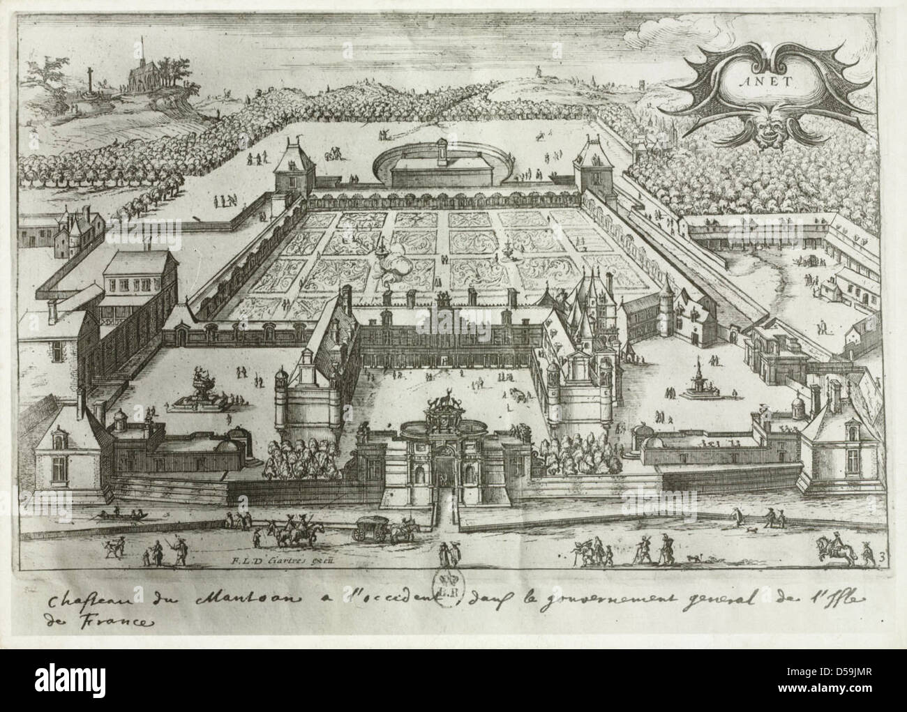 A set of architectural plans for the Château d'Anet in Anet, France ...