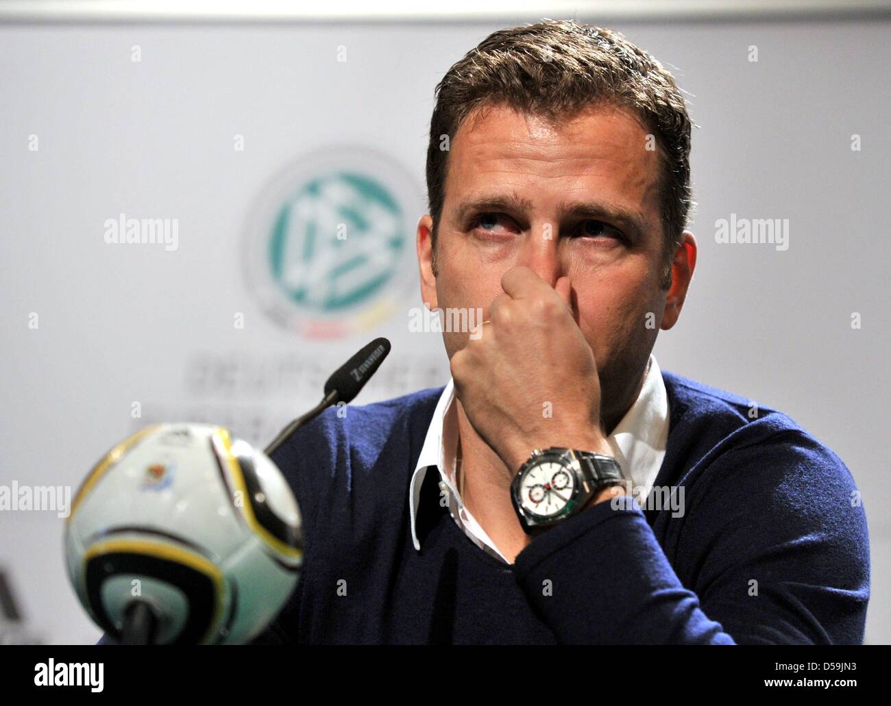 German team manager Oliver Bierhoff during a press conference of the ...