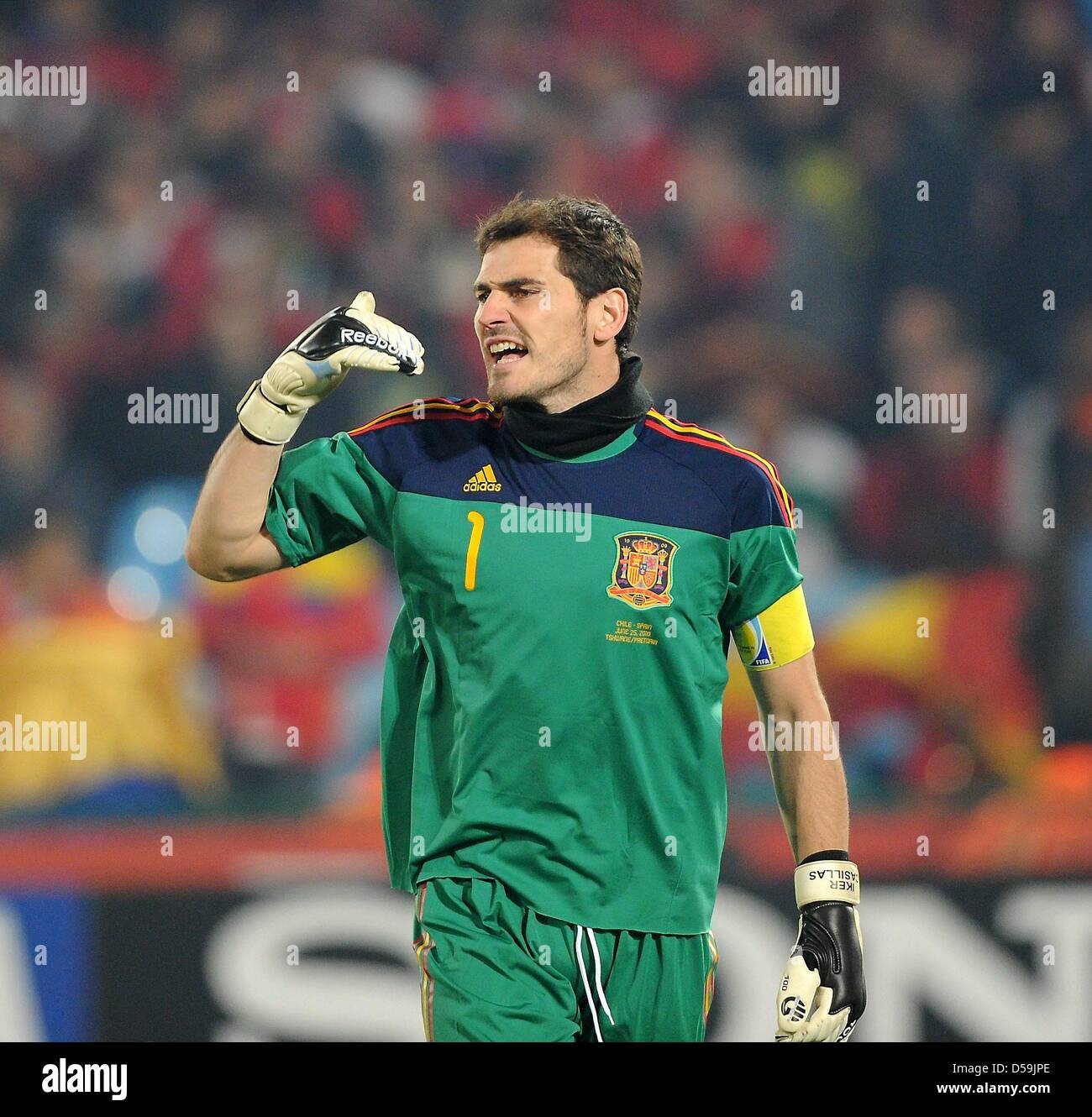 Spain's goalkeeper Iker Casillas during the 2010 FIFA World Cup group H ...