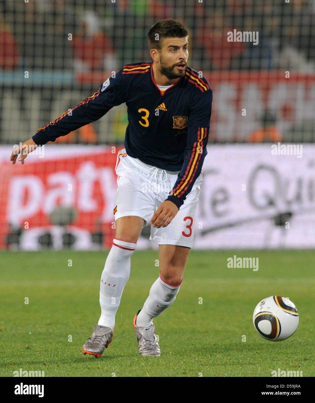 Spain's Gerard Pique during the 2010 FIFA World Cup group H match ...