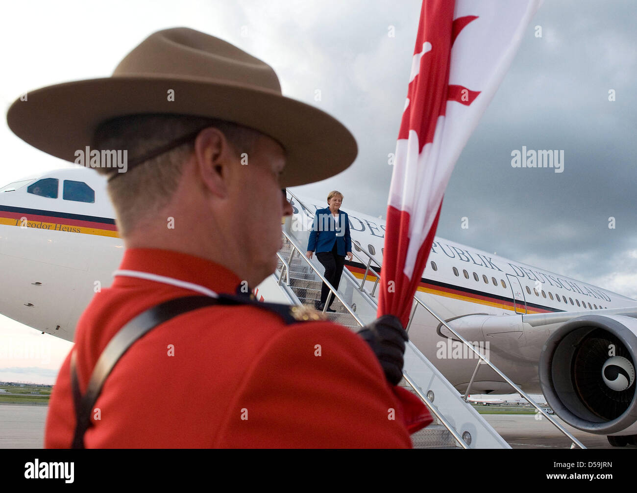 German Chancellor Angela Merkel arrives in Toronto, Canada, 24 June ...