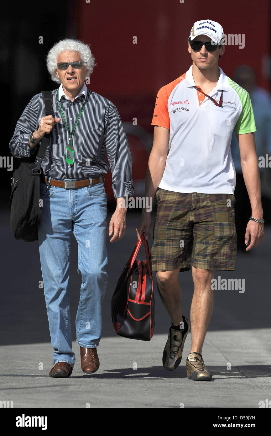 The German Formula One racing driver Adrian Sutil (R) from the team ...