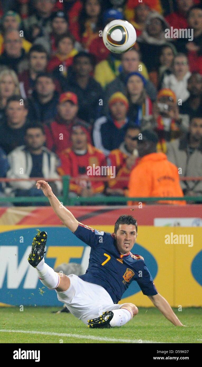 Spain's David Villa during the 2010 FIFA World Cup group H match ...