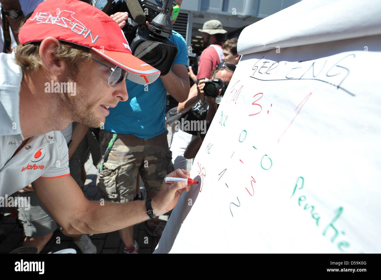 The British Formula One racing driver Jenson Button from the 'McLaren ...