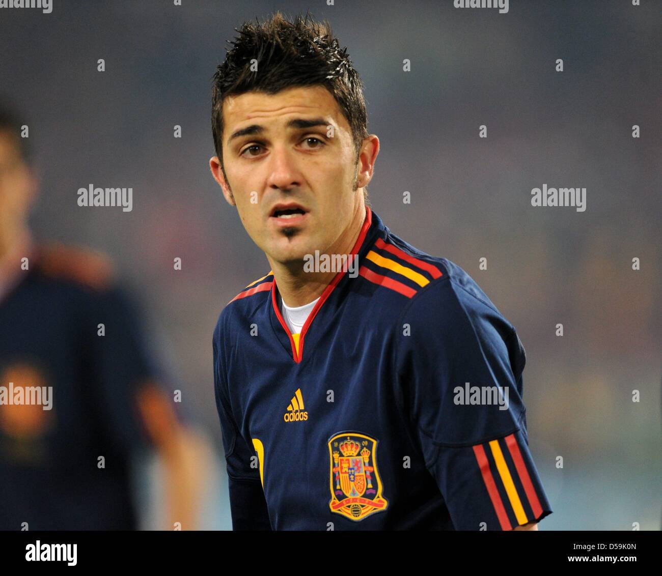Spain's David Villa on the ground during the 2010 FIFA World Cup group ...