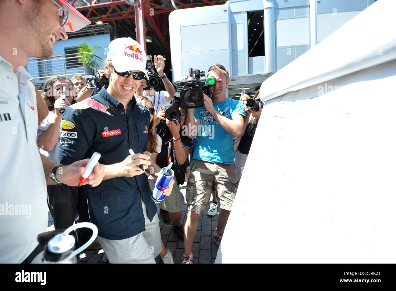 The British Formula One racing driver Jenson Button from the 'McLaren ...