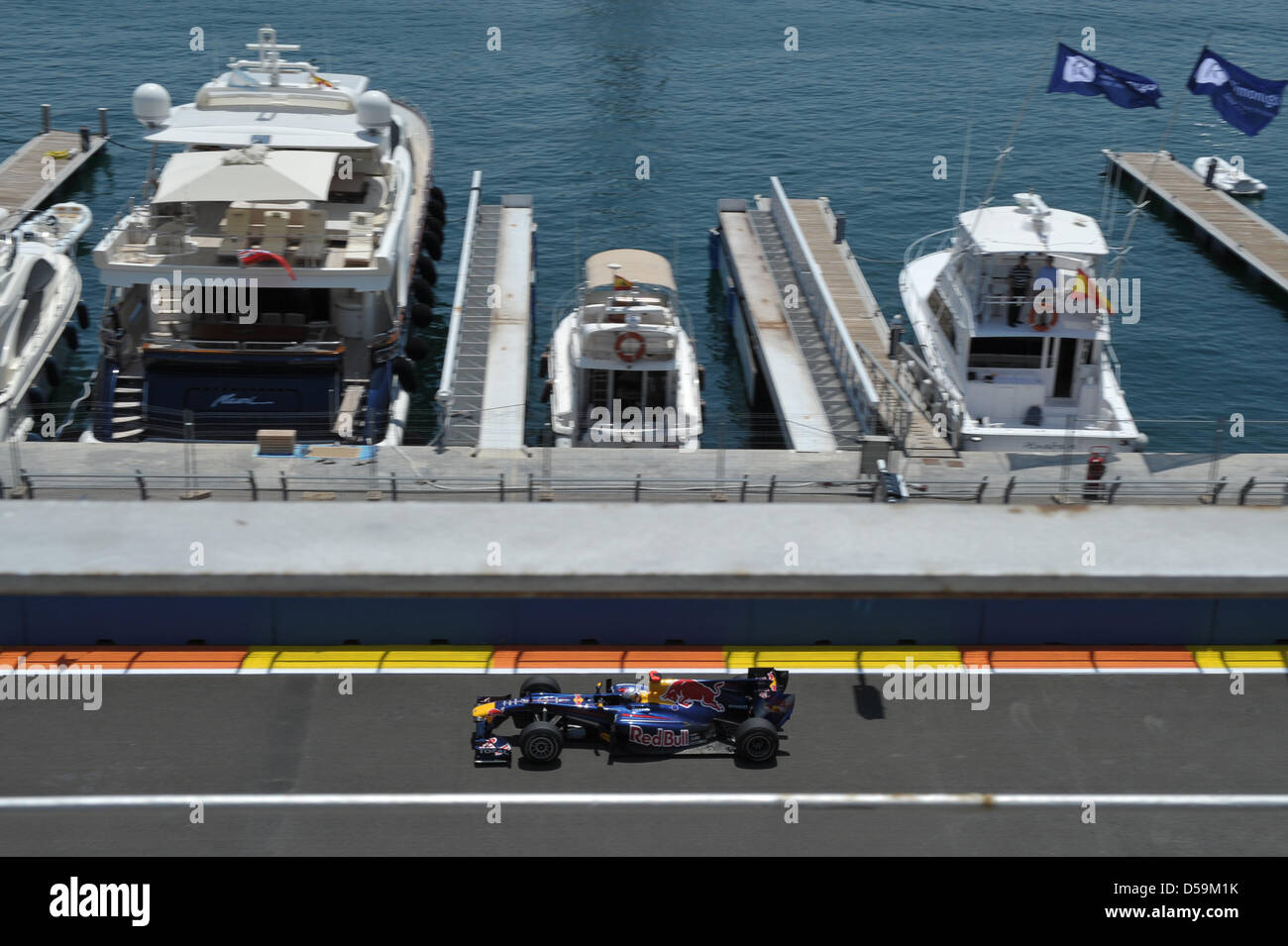 German Formula 1 racedriver Sebastian Vettel (Mercedes GP) drives along ...