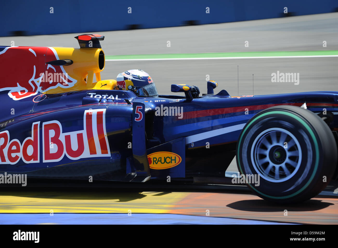 German Formula 1 racedriver Sebastian Vettel (Red Bull) on his way ...