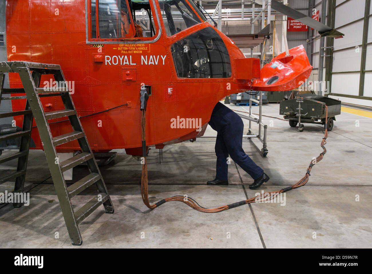 Sea King search and rescue helicopter pictured at RNAS Culdrose, in ...