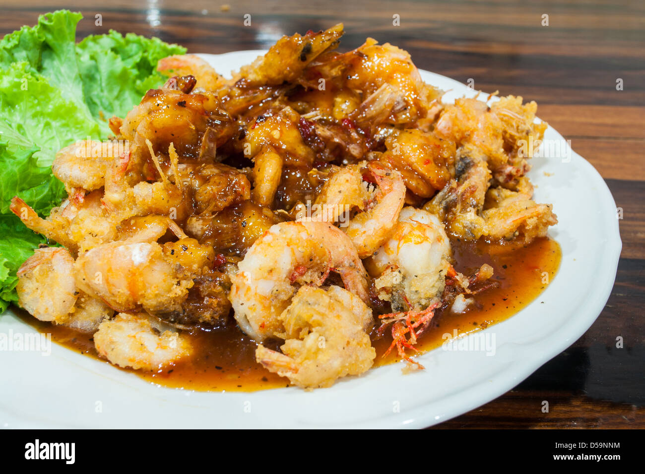 The batter-fried prawns with tamarind sauce Stock Photo - Alamy