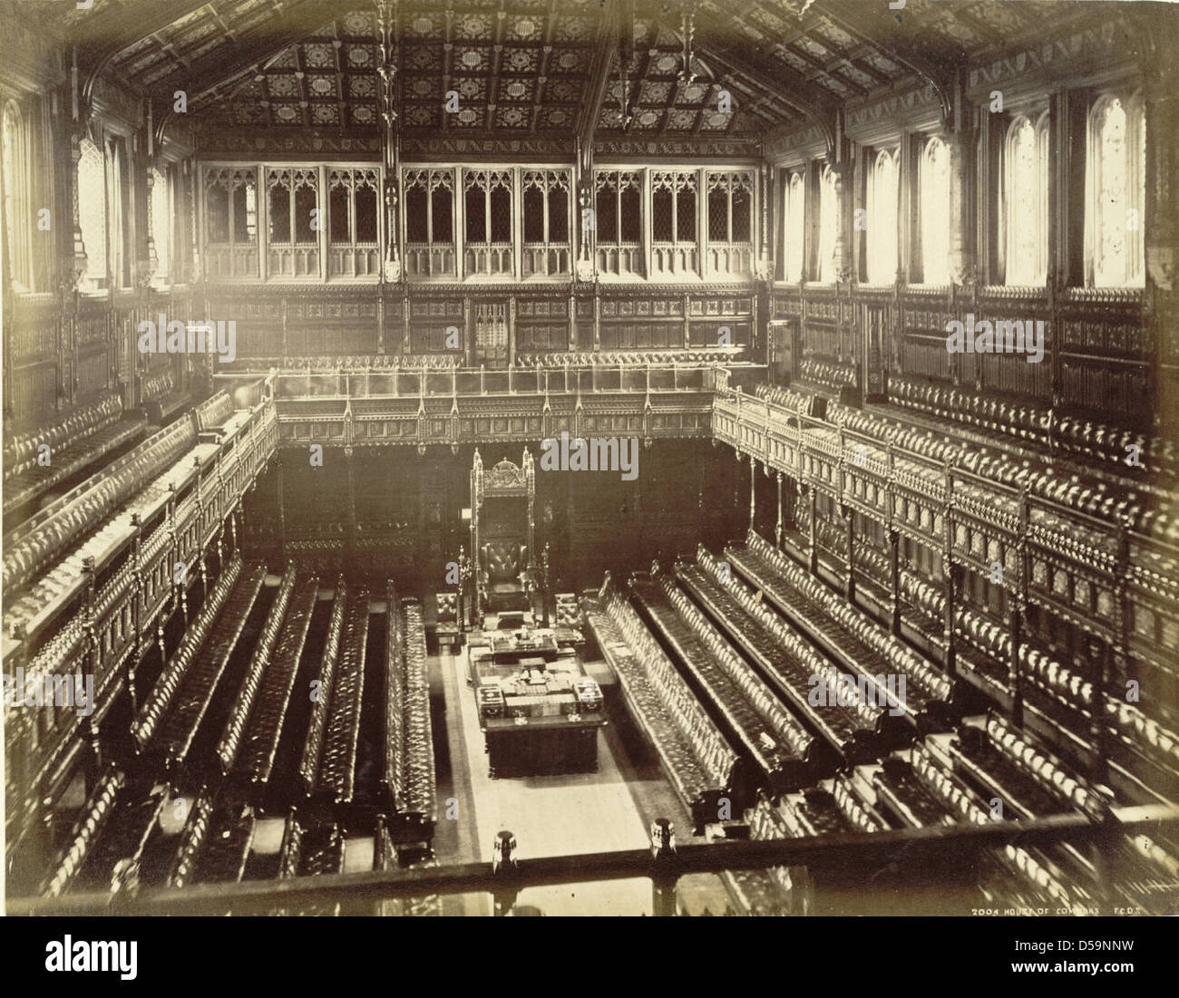 The House of Commons in the Palace of Westminster, London, features ...