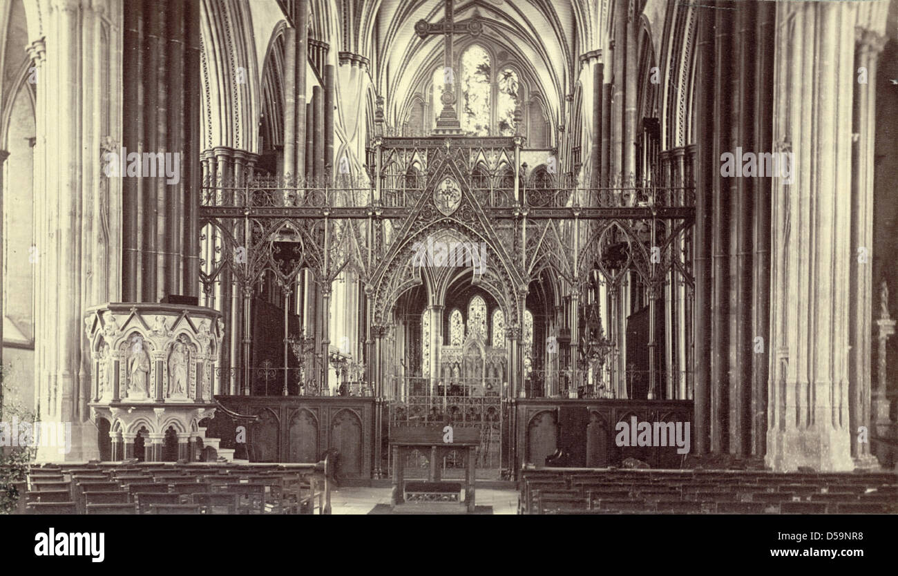 The choir screen at Salisbury Cathedral, England, is a fine example of ...