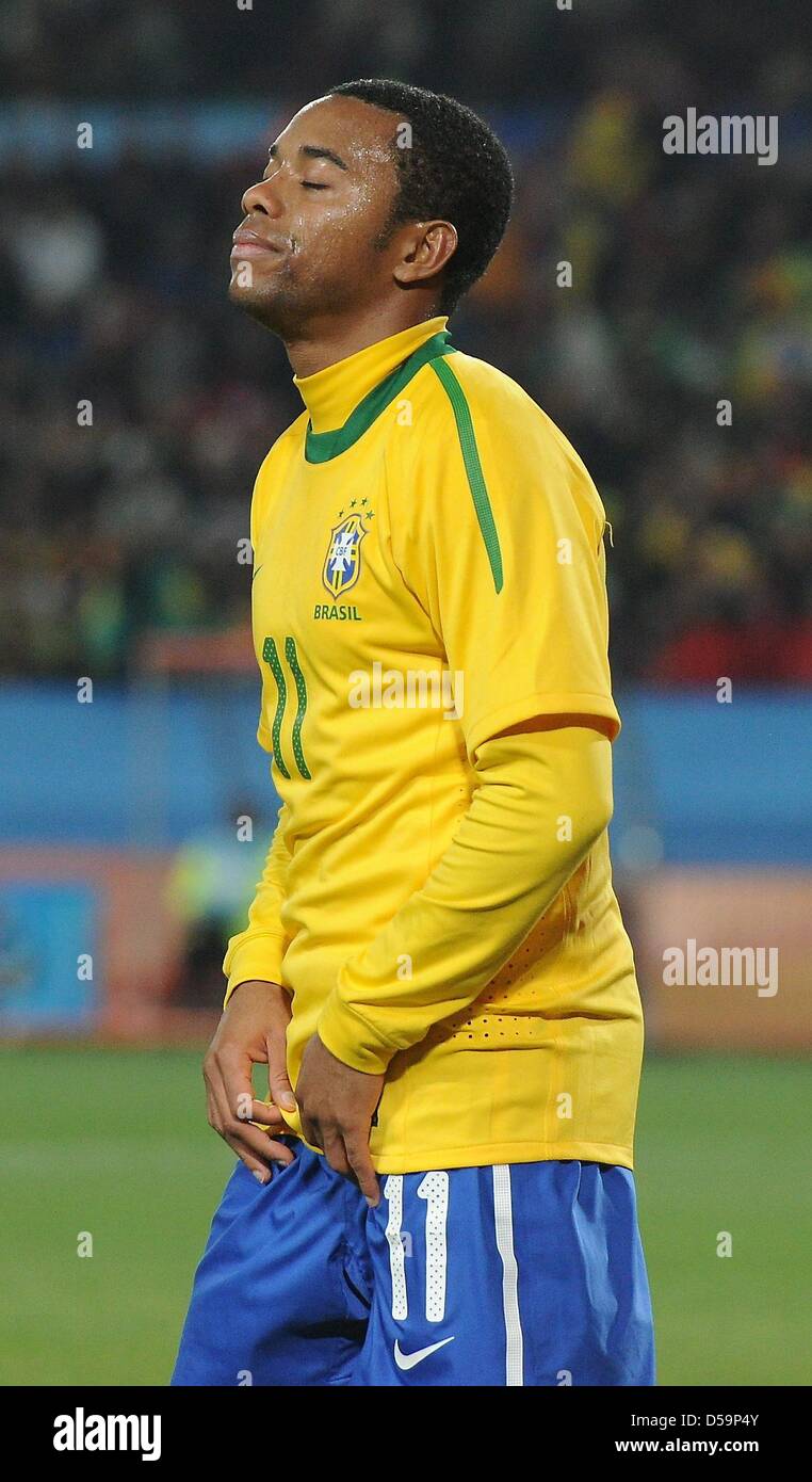 Brazil's Robinho reacts during the 2010 FIFA World Cup Round of Sixteen ...