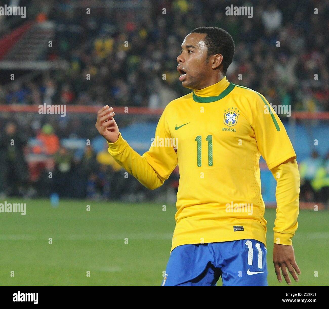 Brazil's Robinho reacts during the 2010 FIFA World Cup Round of Sixteen ...