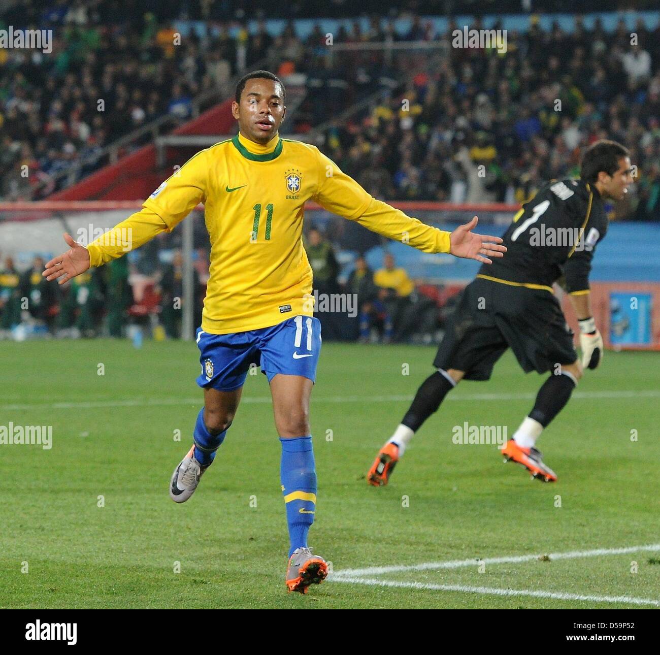 Brazil's Robinho reacts during the 2010 FIFA World Cup Round of Sixteen ...