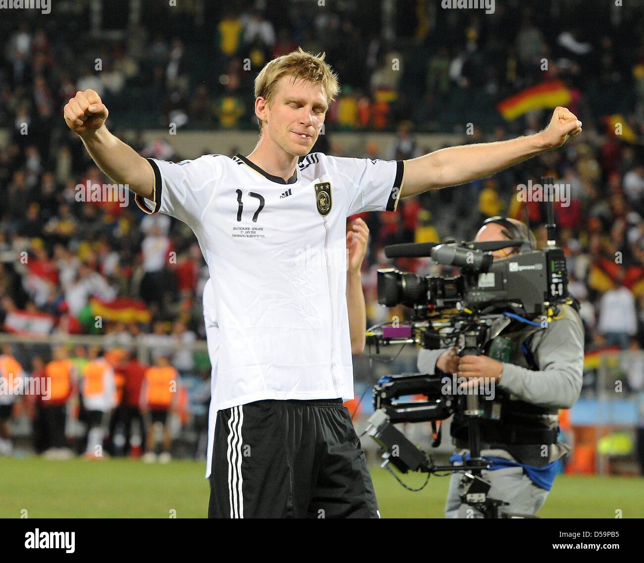 Germany's Per Mertesacker celebrates during the 2010 FIFA World Cup ...