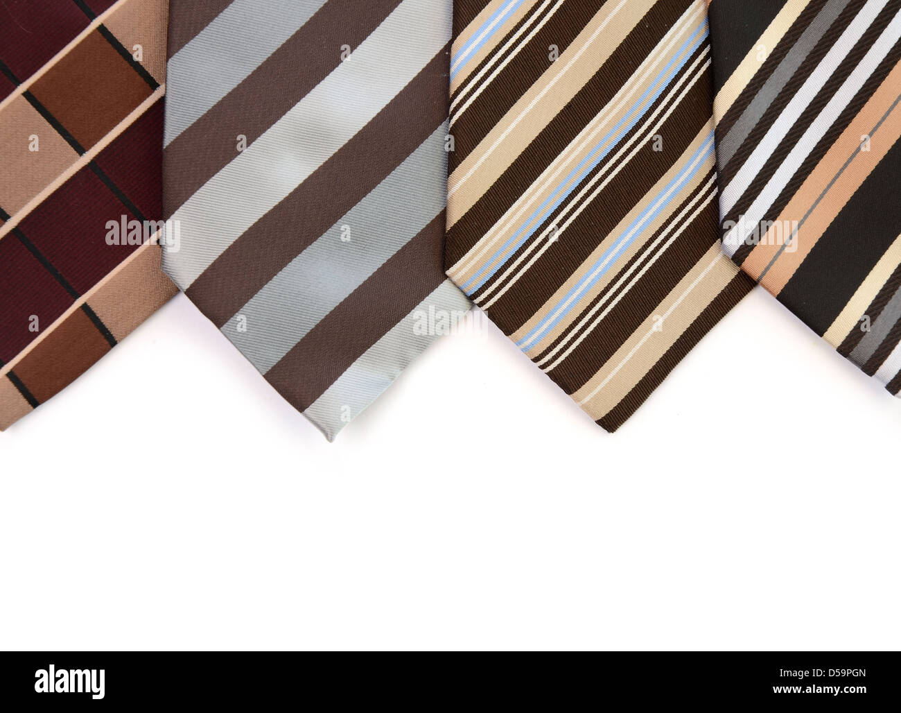 Background with different neckties on white with space for text Stock ...