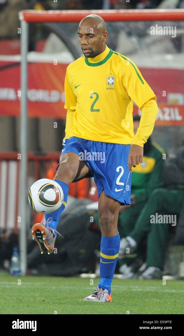 Brazil's Maicon during the 2010 FIFA World Cup Round of Sixteen match ...