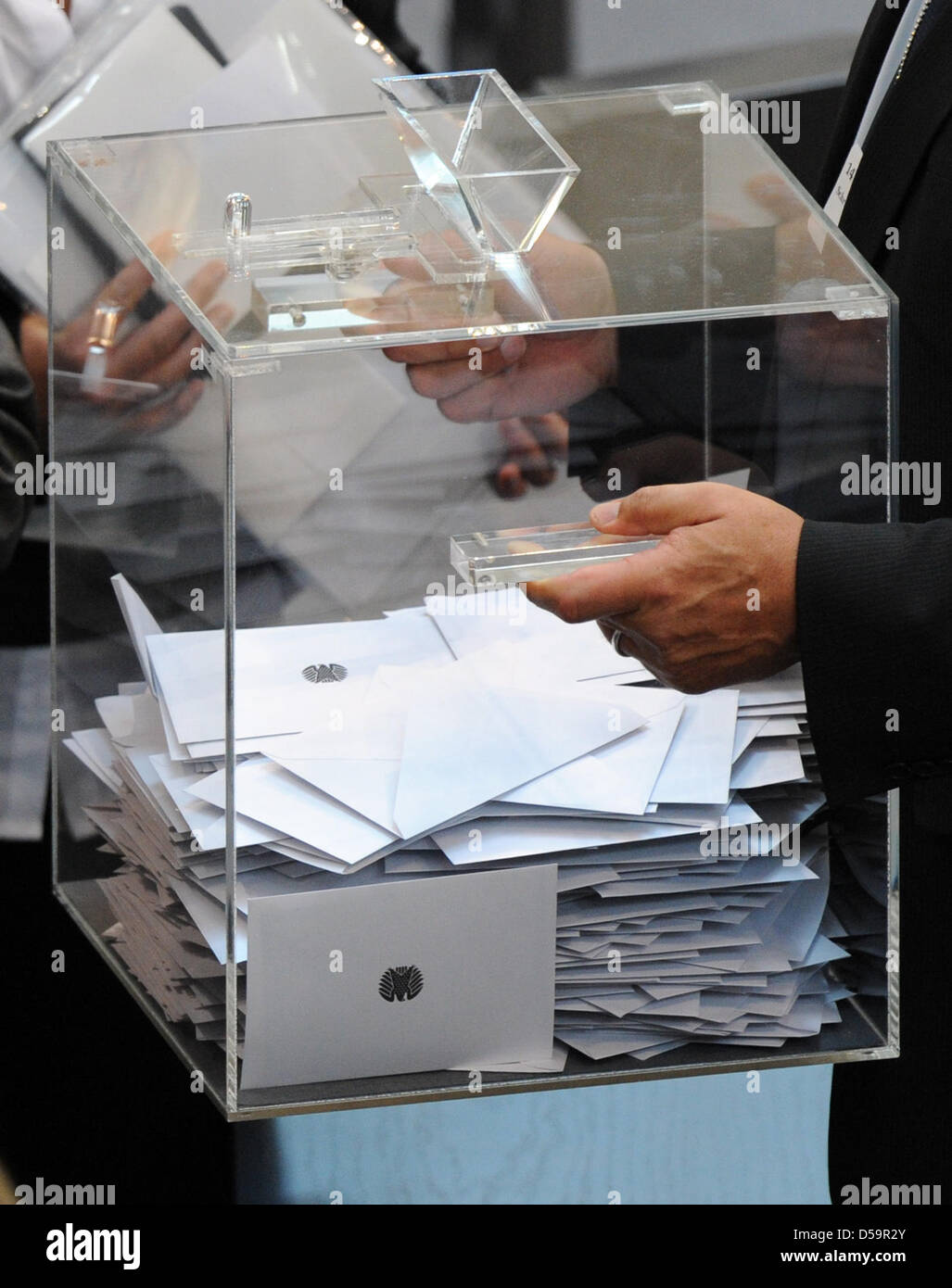 Ballot boxes during the election of the German President in Berlin ...