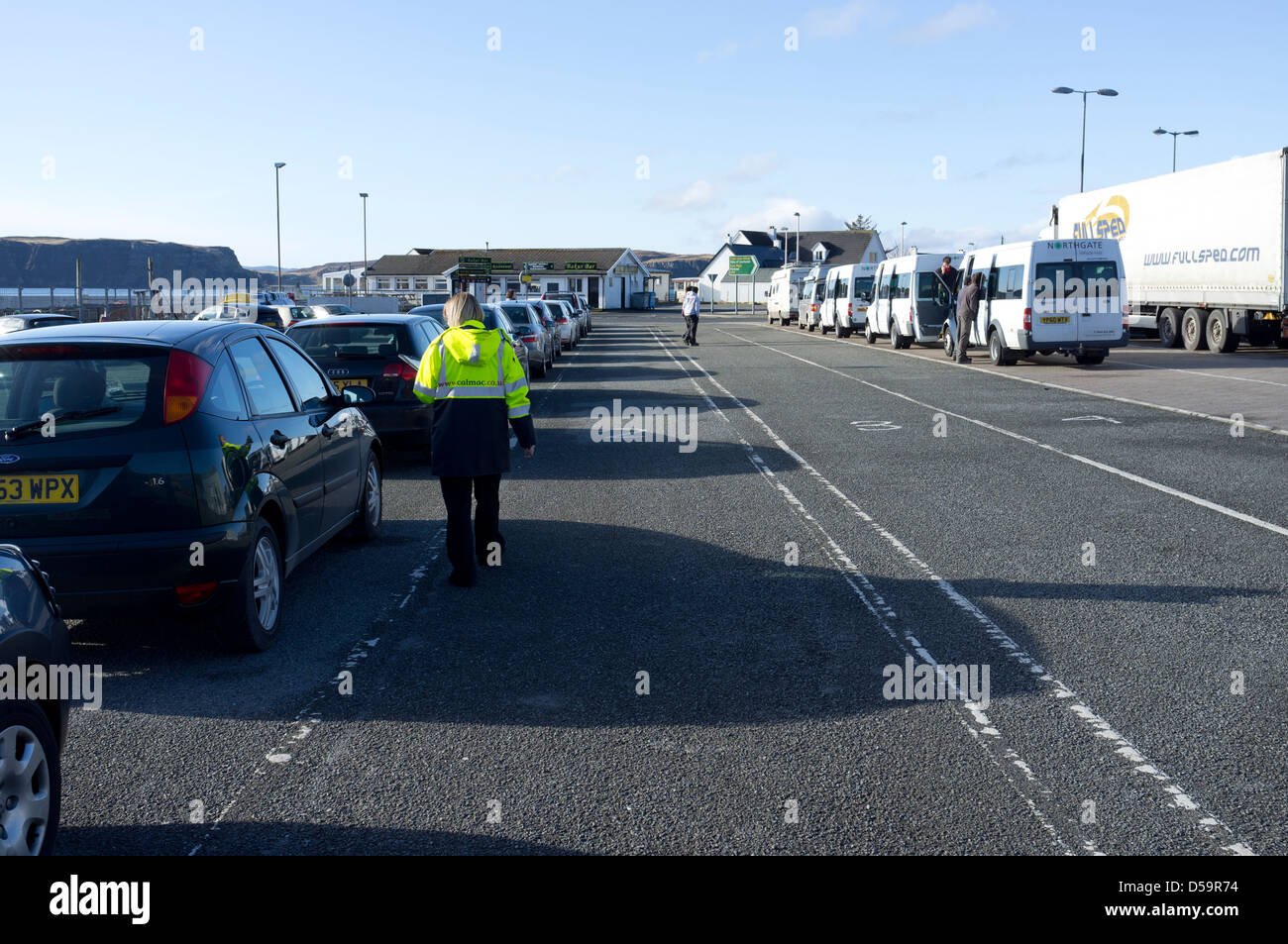 Ticket Collector at Uig Ferry Terminal Isle of Skye Scotland UK Europe ...