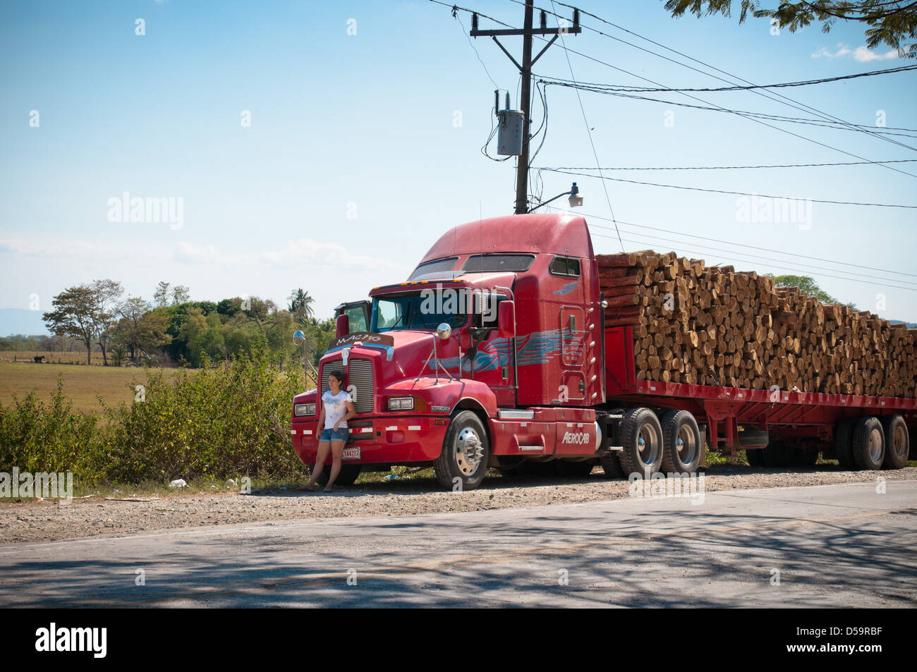 Trailer on the road, Nicoya region, Costa Rica Stock Photo - Alamy
