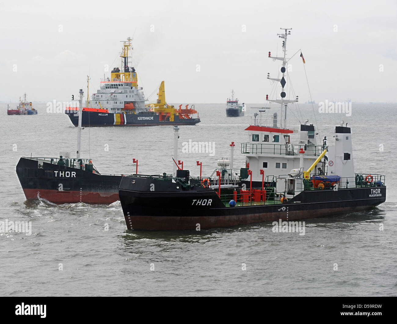The multi-purpose ship 'Mellum' (C) is one of the vessels participating ...