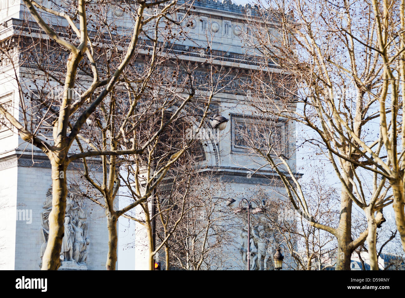 view of Triumphal Arch in Paris in early spring day Stock Photo - Alamy