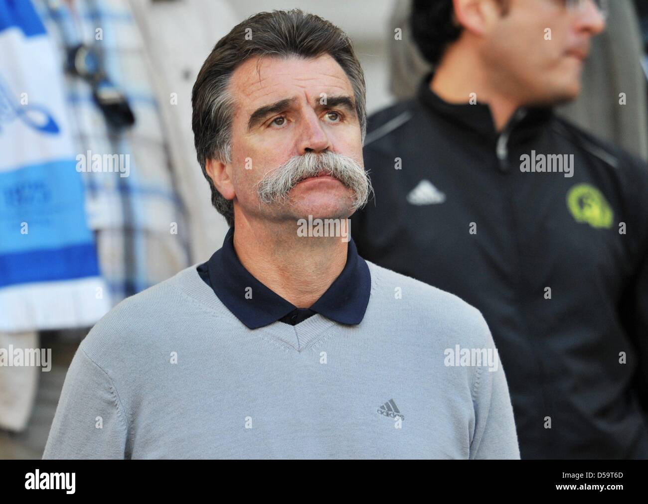 Heiner Brand, headcoach of the German handball team, in the stands ...