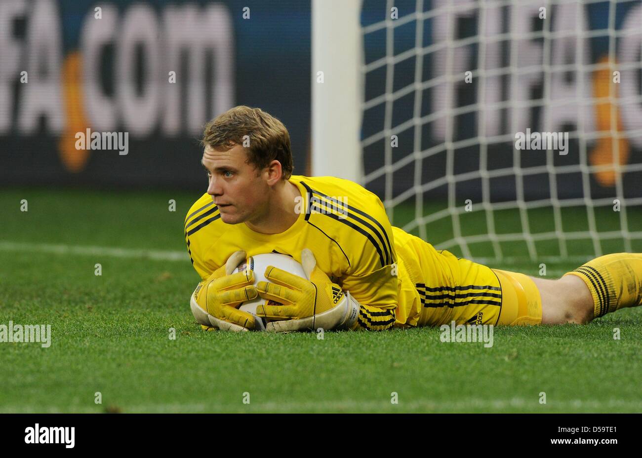 German goalkeeper Manuel Neuer saves a ball during the 2010 FIFA World ...