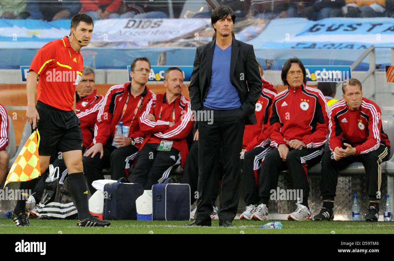 German coach Joachim Loew (C-R), team physician Hans-Wilhelm Müller ...
