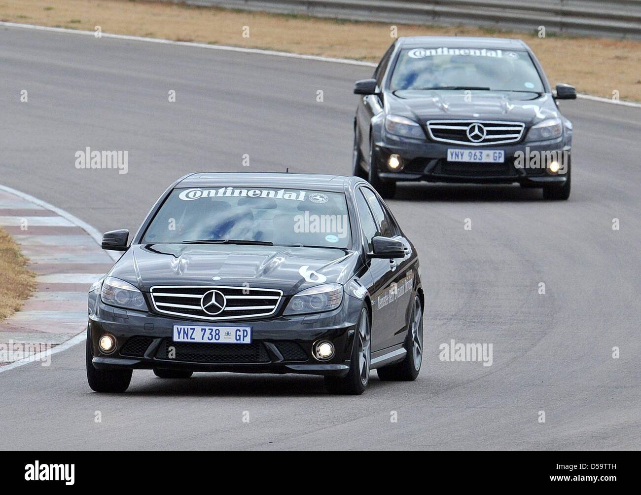 German players drive over the Zwartkops Race Track during a Mercedes ...