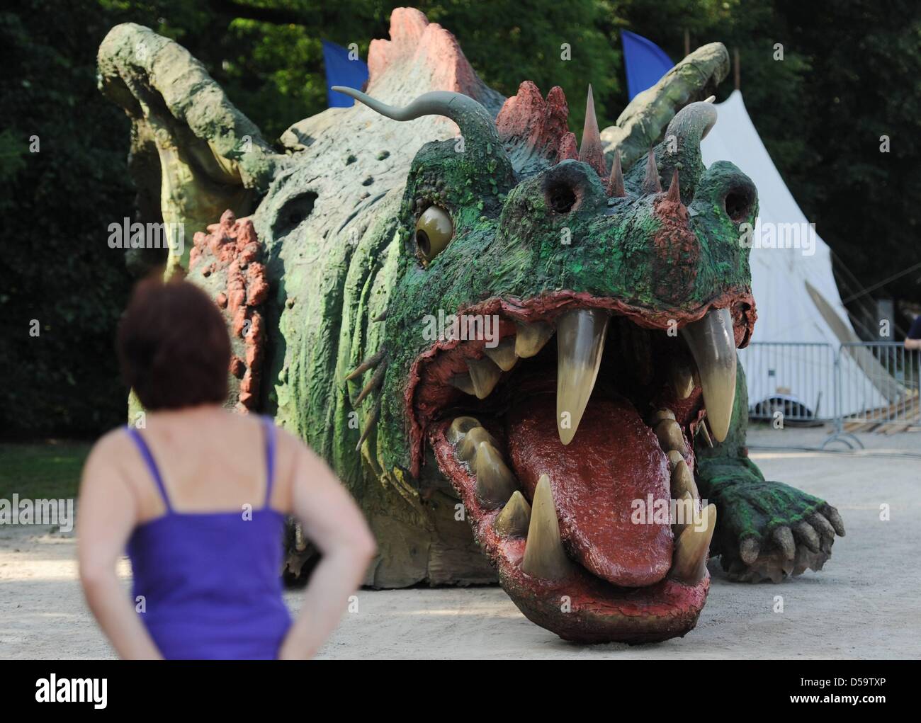 A woman looks at the disused dragon in Furth im Wald, Germany, 02 July ...
