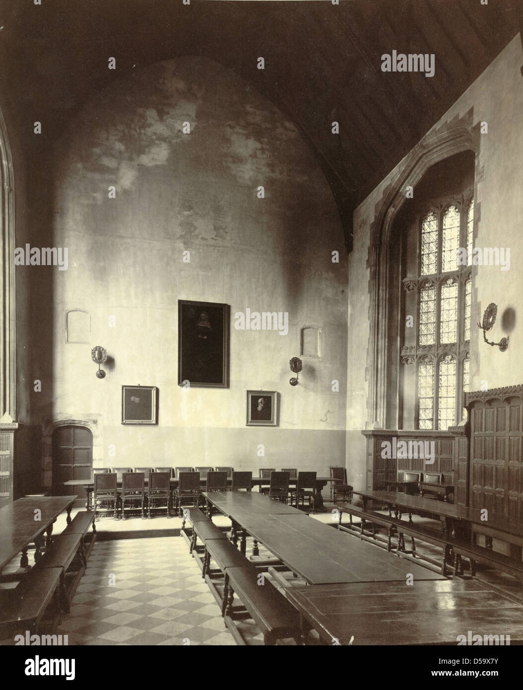The interior of Christ's College Dining Hall in Cambridge, England ...
