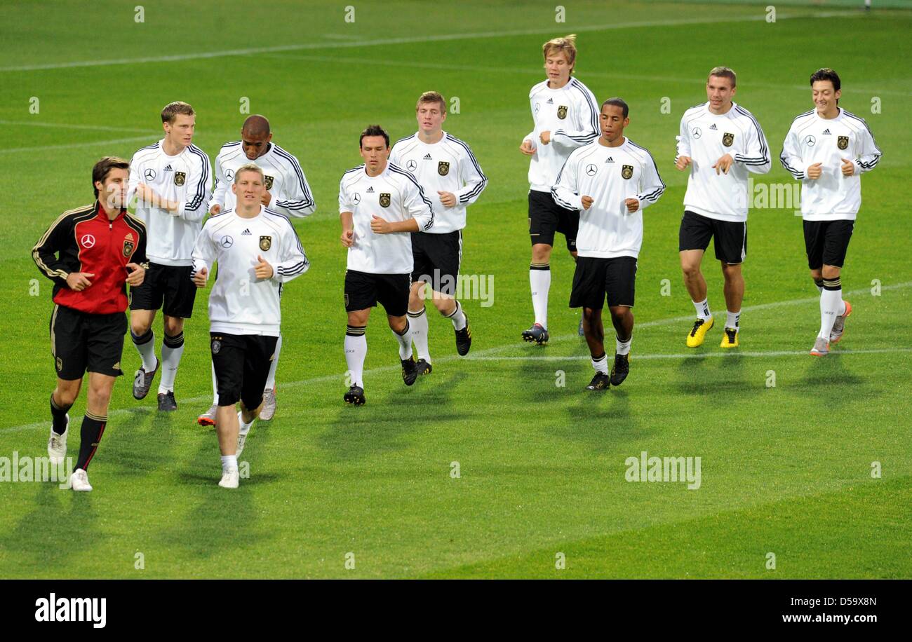 The German team during a training session of the German soccer team at ...