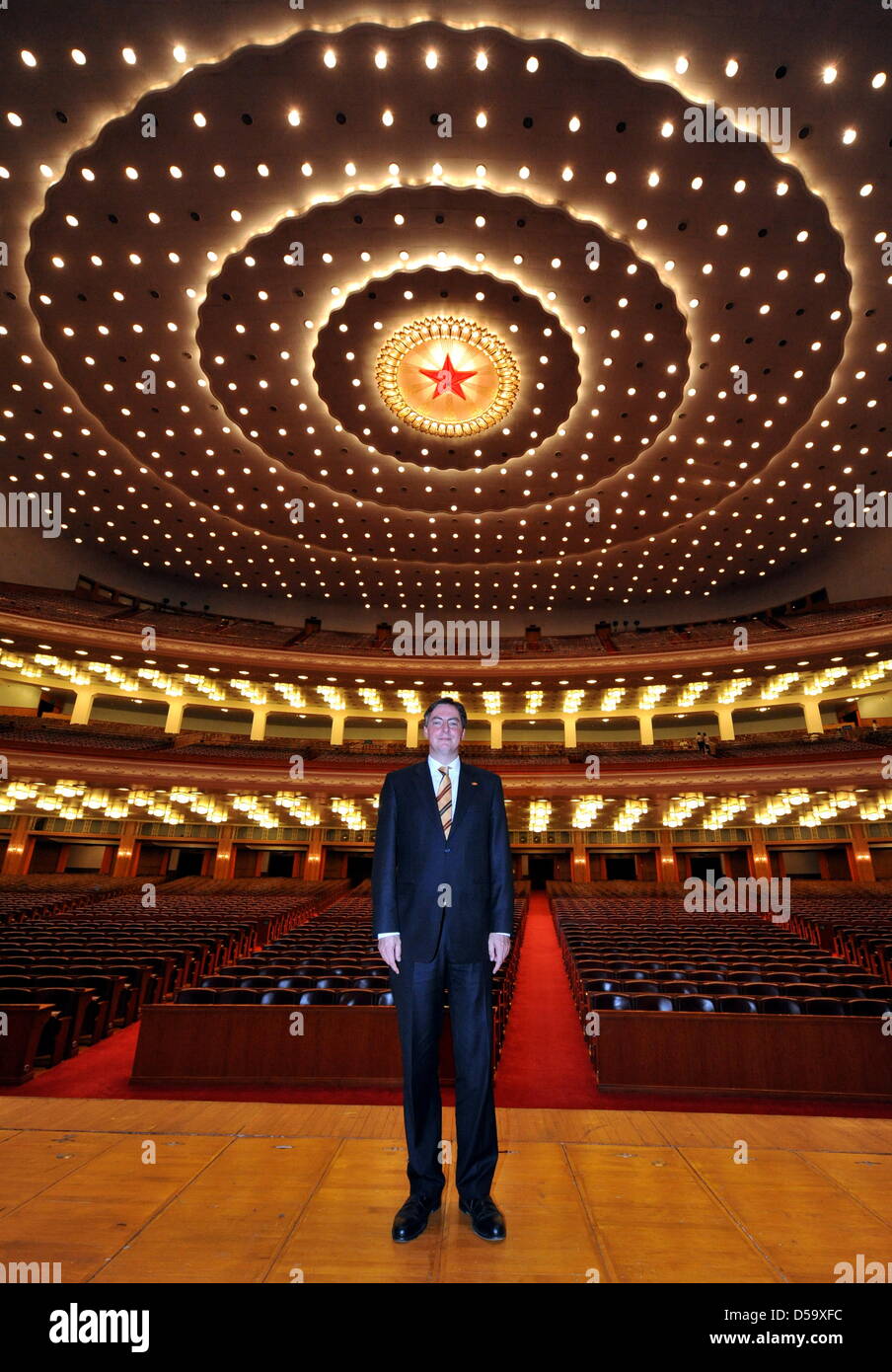 The Prime Minister of Lower Saxony David McAllister stands under a ...